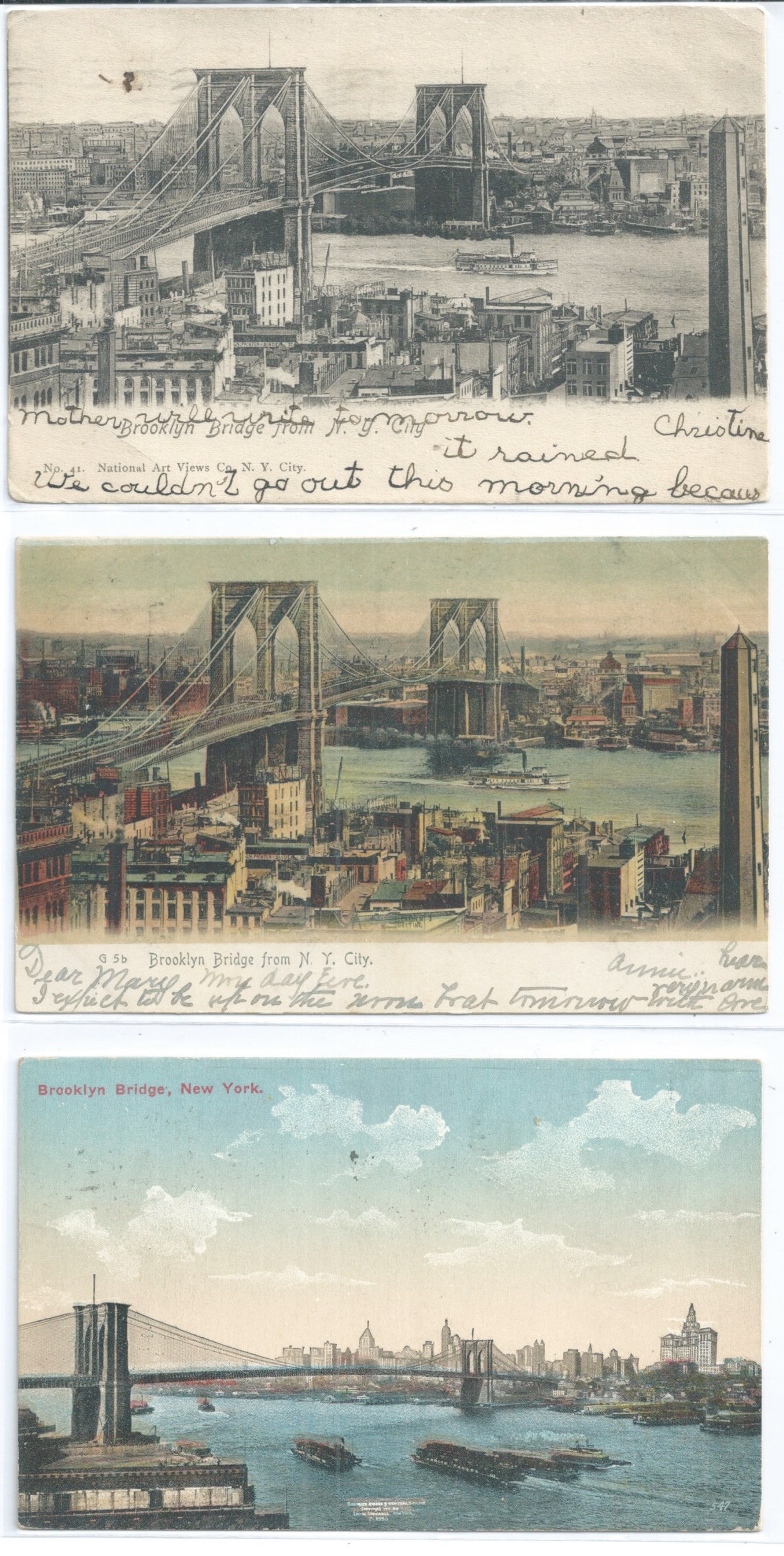 9 Vintage BROOKLYN BRIDGE Postcards Used Early 1900s - Etsy