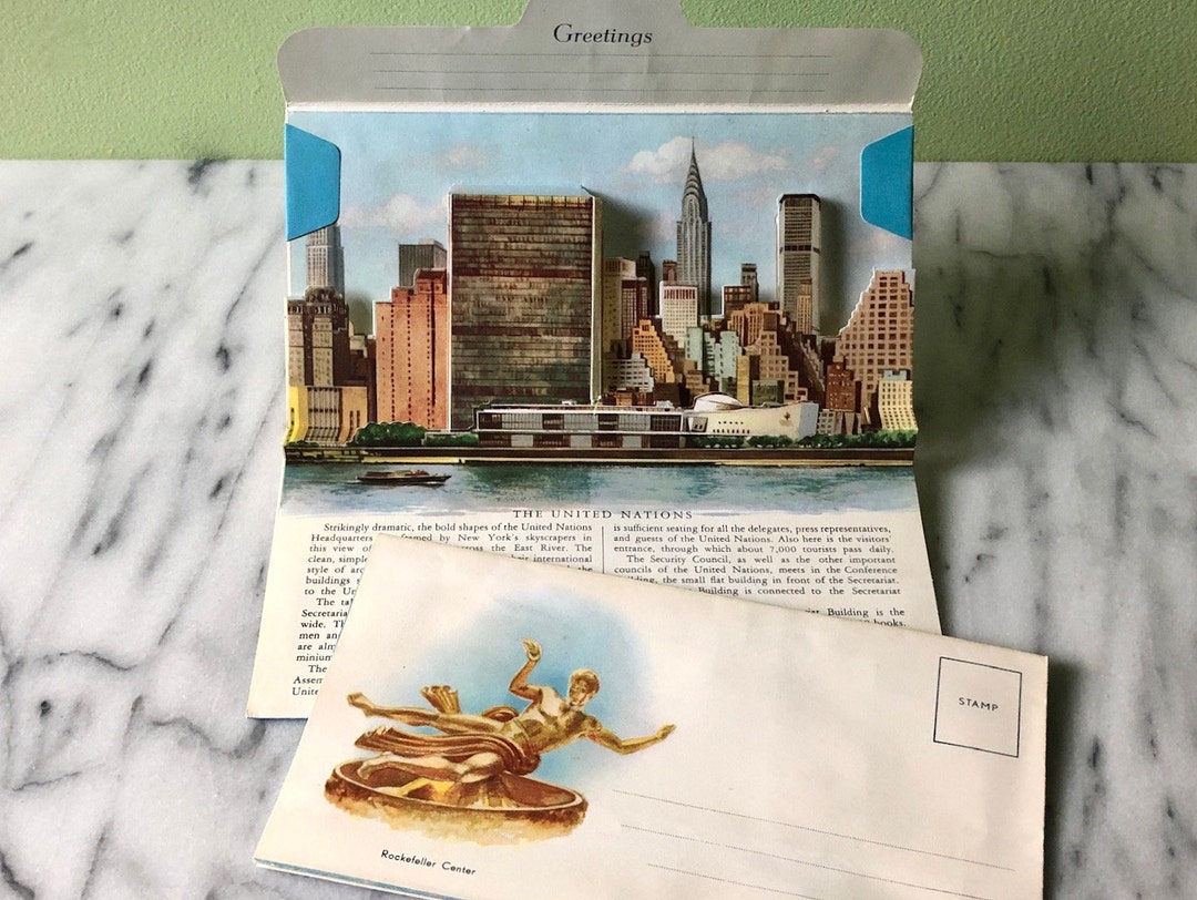 1967 PIC-A-POP-UP Card New York City Rockefeller Center & United ...