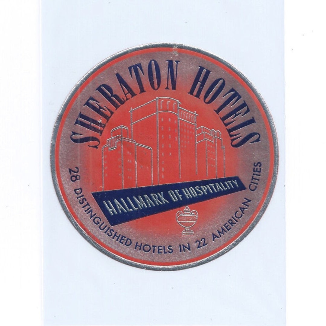 Vintage 40s Luggage Trunk Label SHERATON HOTELS, A.k.a. Boston ...