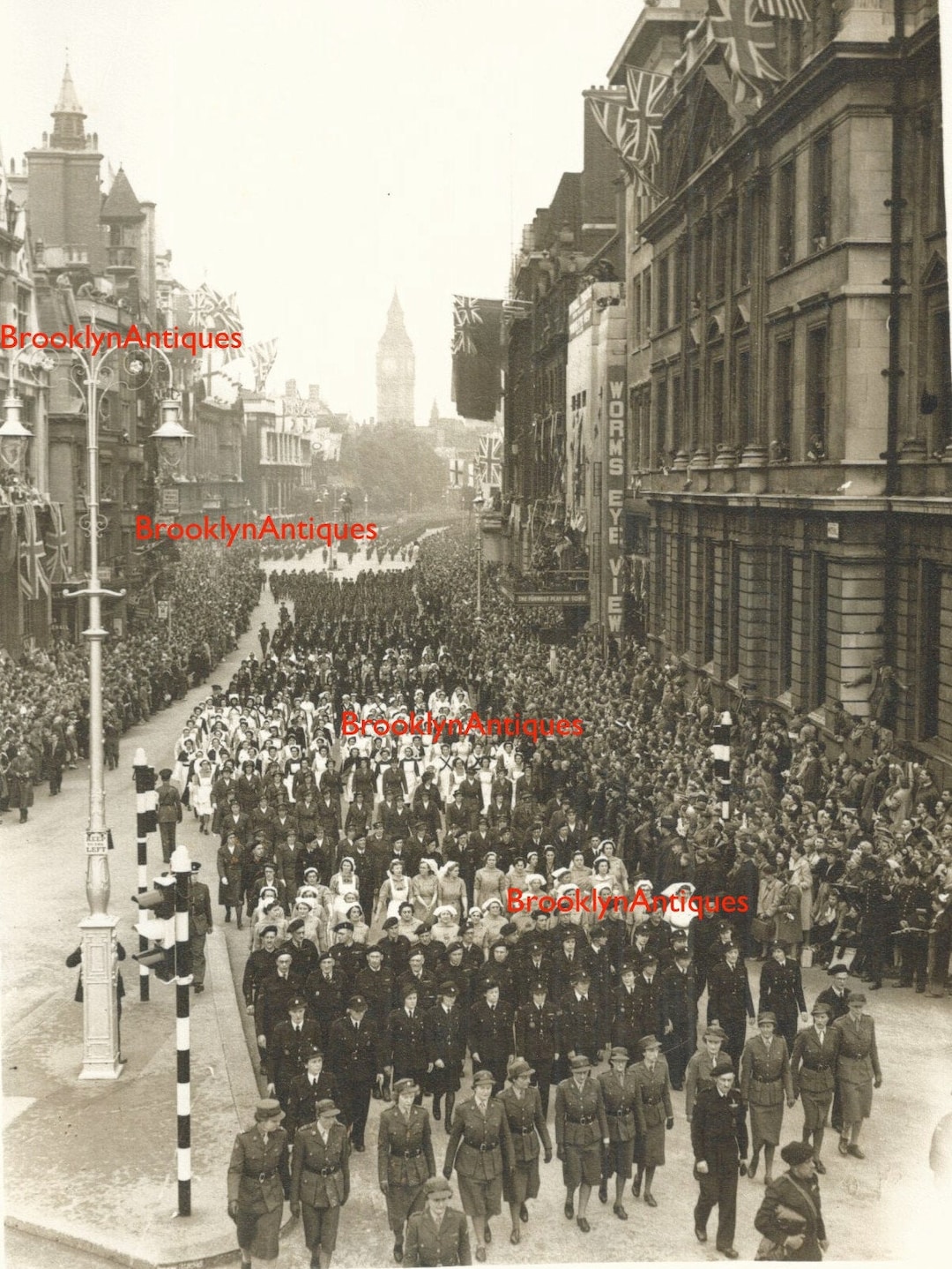 WWII Allied Victory Parade London, June 8, 1946 B/W Daily Sketch PRESS ...