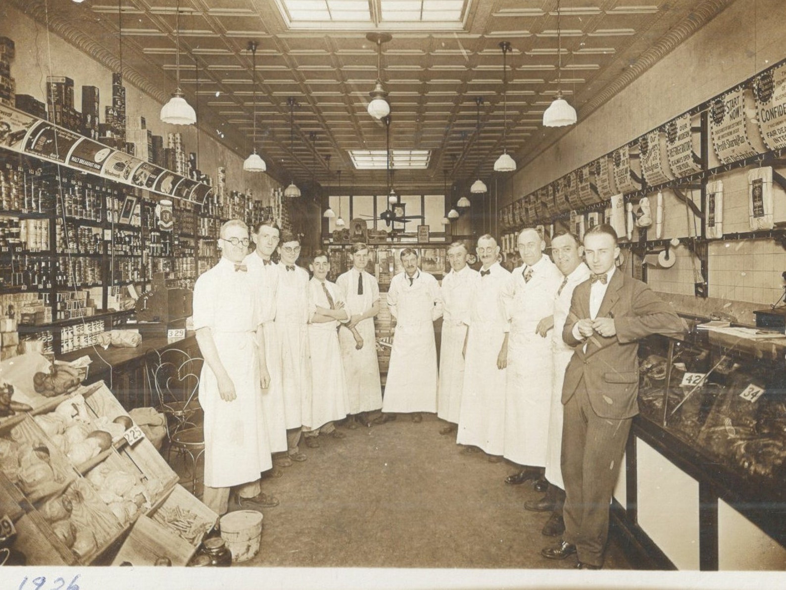 Ny's BOHACK'S Grocery Store Interior, Butcher Counter, New York 1926 ...