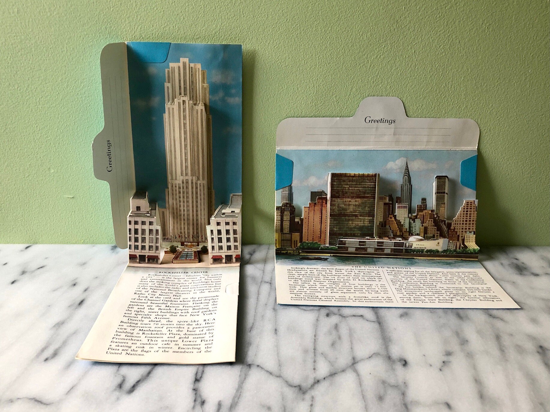 1967 PIC-A-POP-UP Card New York City Rockefeller Center & United ...
