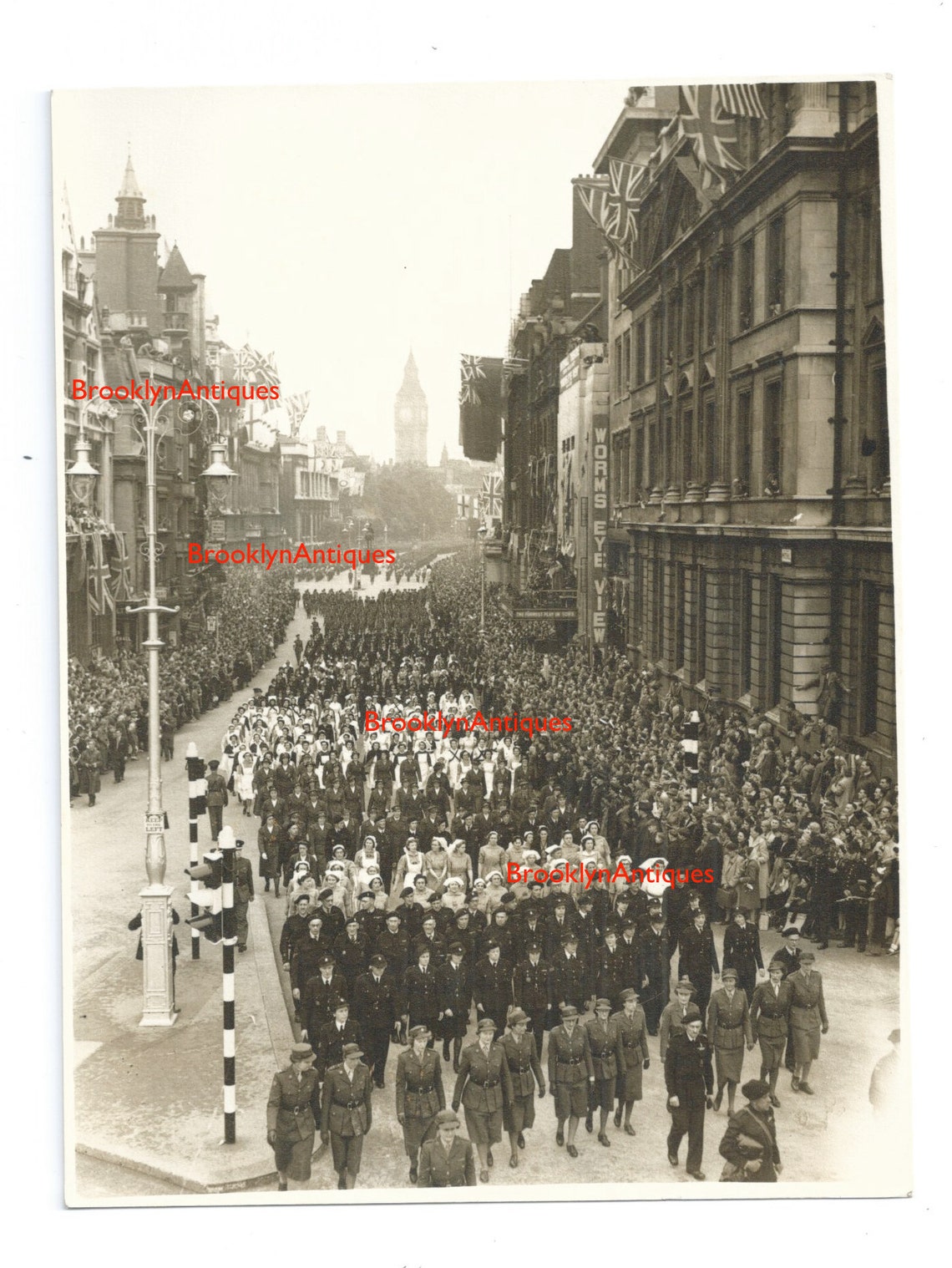 WWII Allied Victory Parade London, June 8, 1946 B/W Daily Sketch PRESS ...