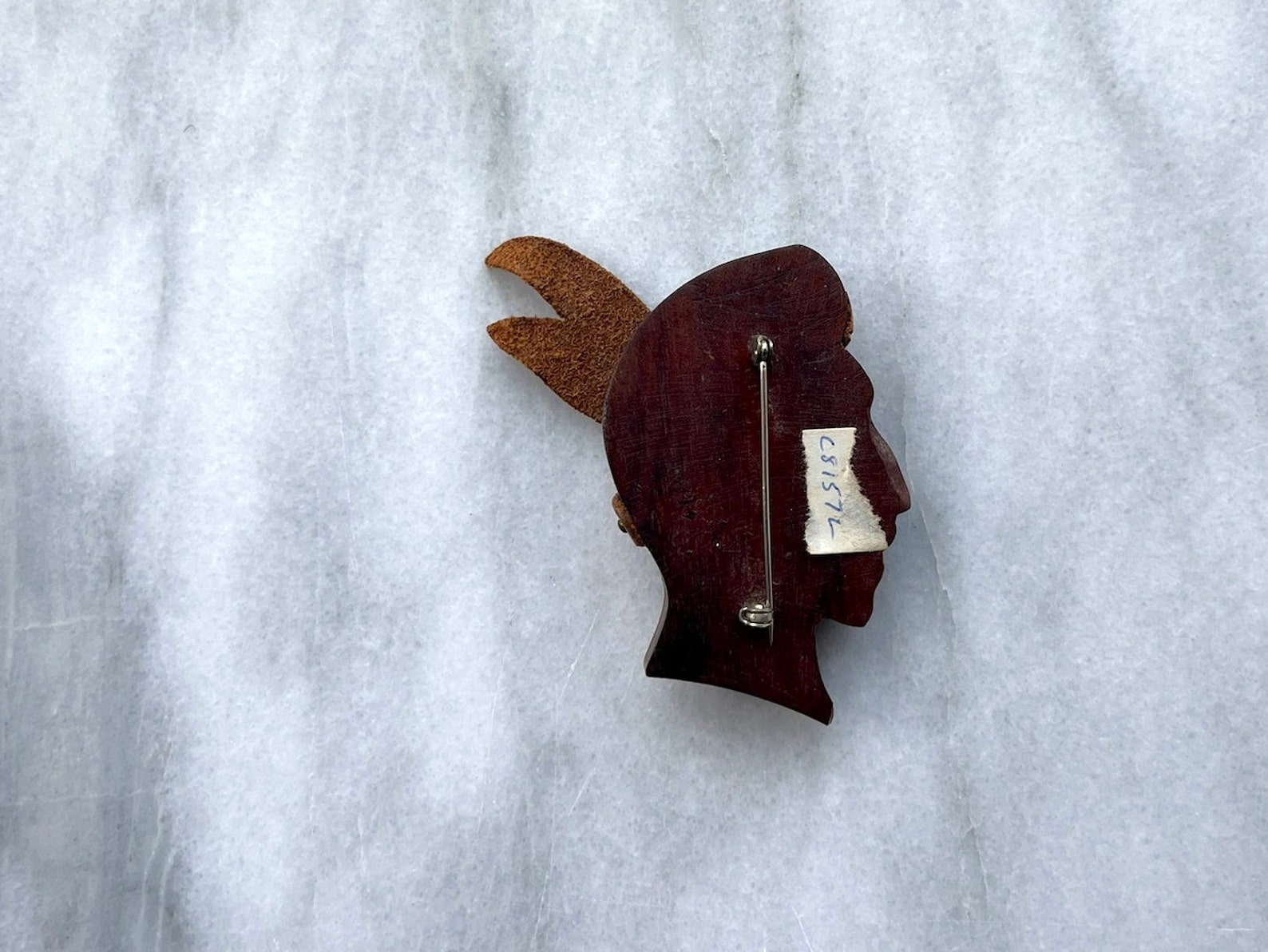 Western Native American Headdress Vintage Carved Wooden Pin Headpiece ...