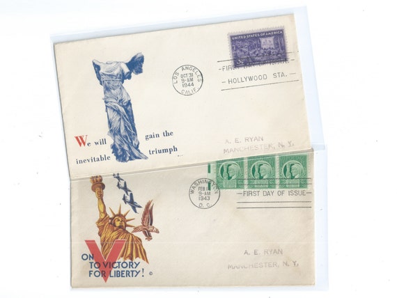Two Jacques Minkus Patriotic WWII Covers Triumph and Victory | Etsy
