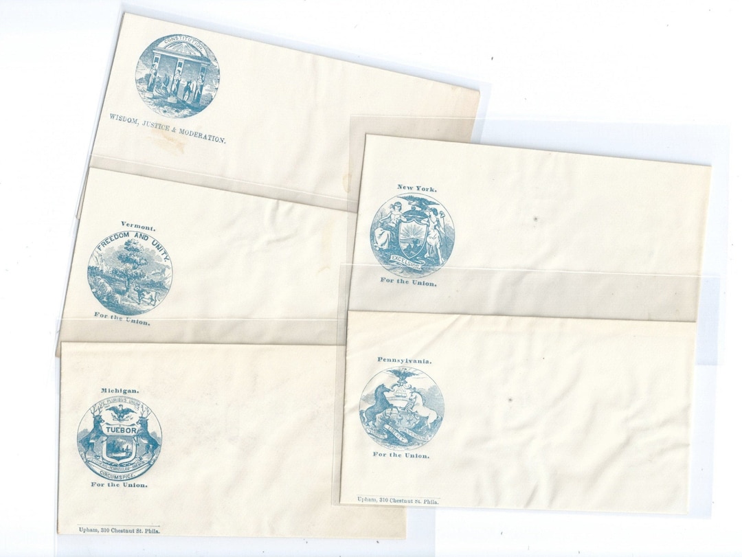 5 Civil War Patriotic Covers Wartime Envelope Art Ca 1860s United ...