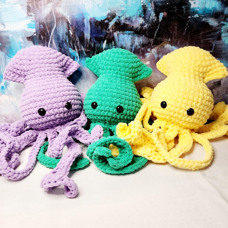 Cute Squid Amigurumi Finished Product - Etsy