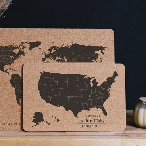 Push Pin World Map - Etsy
