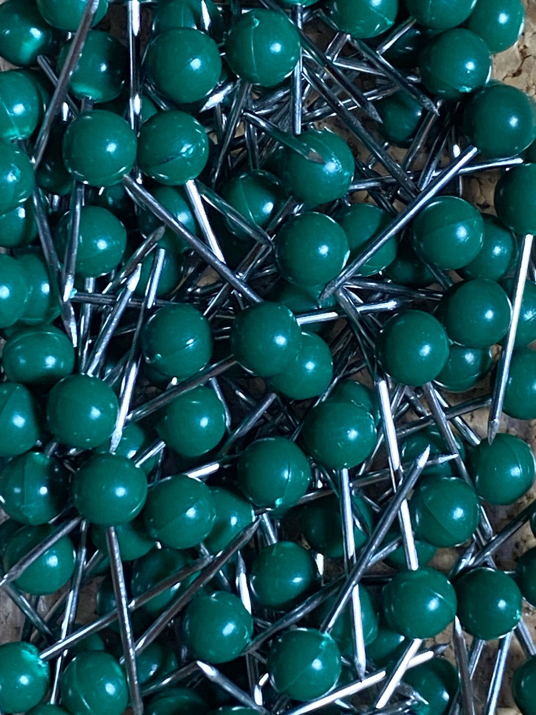 Dark Green Round Head Push Pin Tacks, Pack of 20 MAP TACKS - Etsy