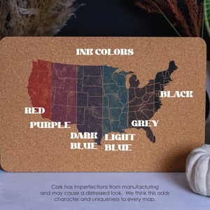 Virginia State Map, Cork Push Pin Map on Solid Cork With Personalized ...