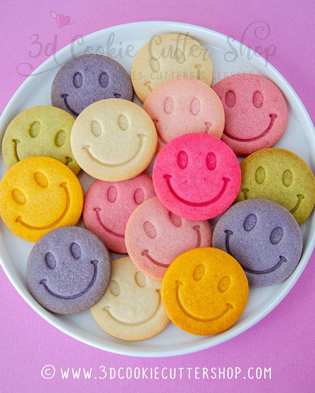 Smiley Cookie Cutter & Stamp | Biscuit - Fondant - Clay Cutter | Baker ...