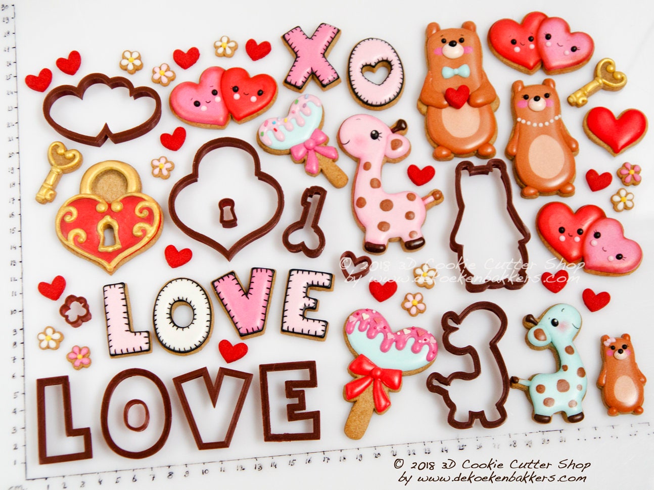Heart Lock Key Cookie Cutter Set Etsy Ireland