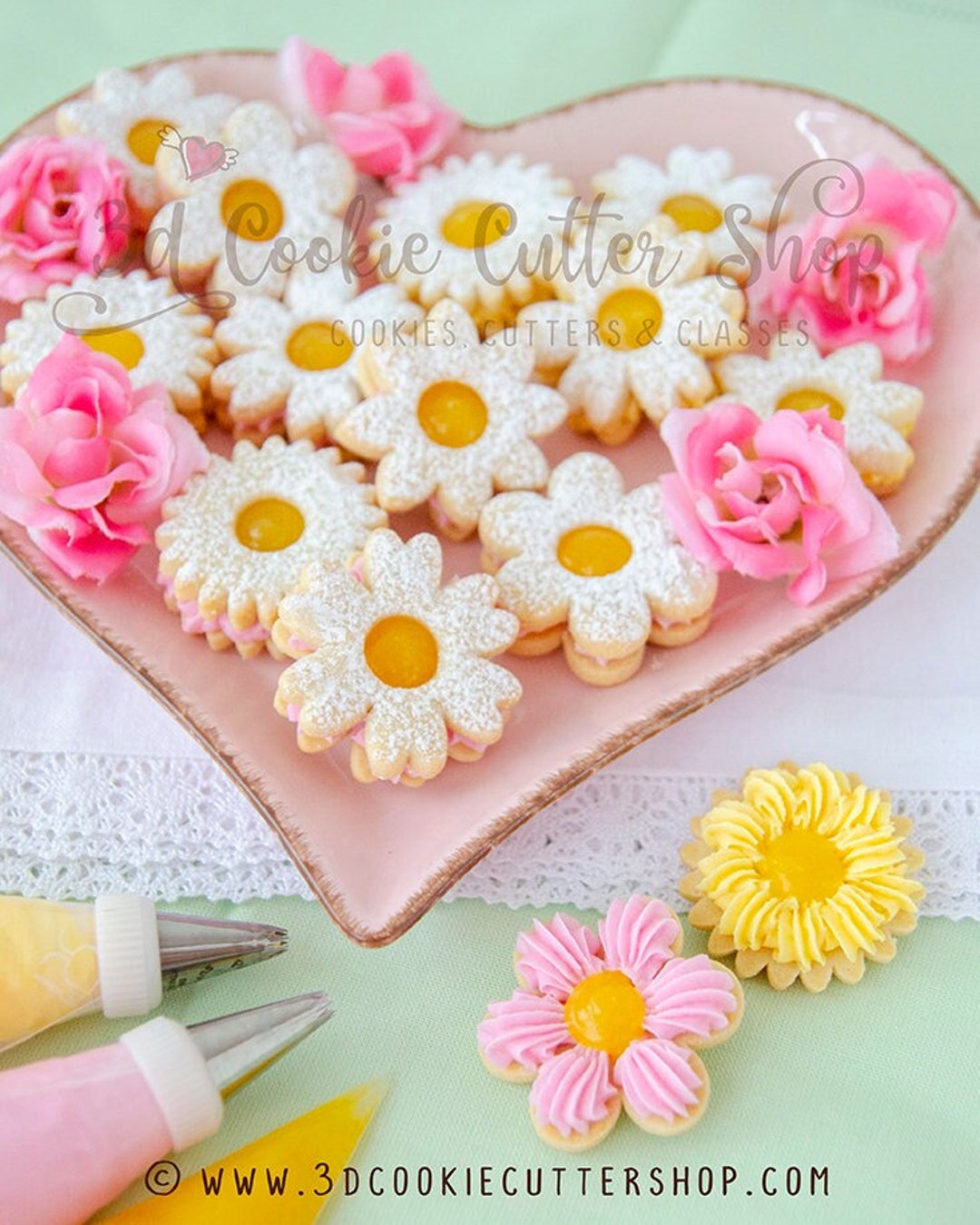 Flower Sandwich Cookie Cutter Set + LINZER COOKIE RECIPE | Mother's Day ...