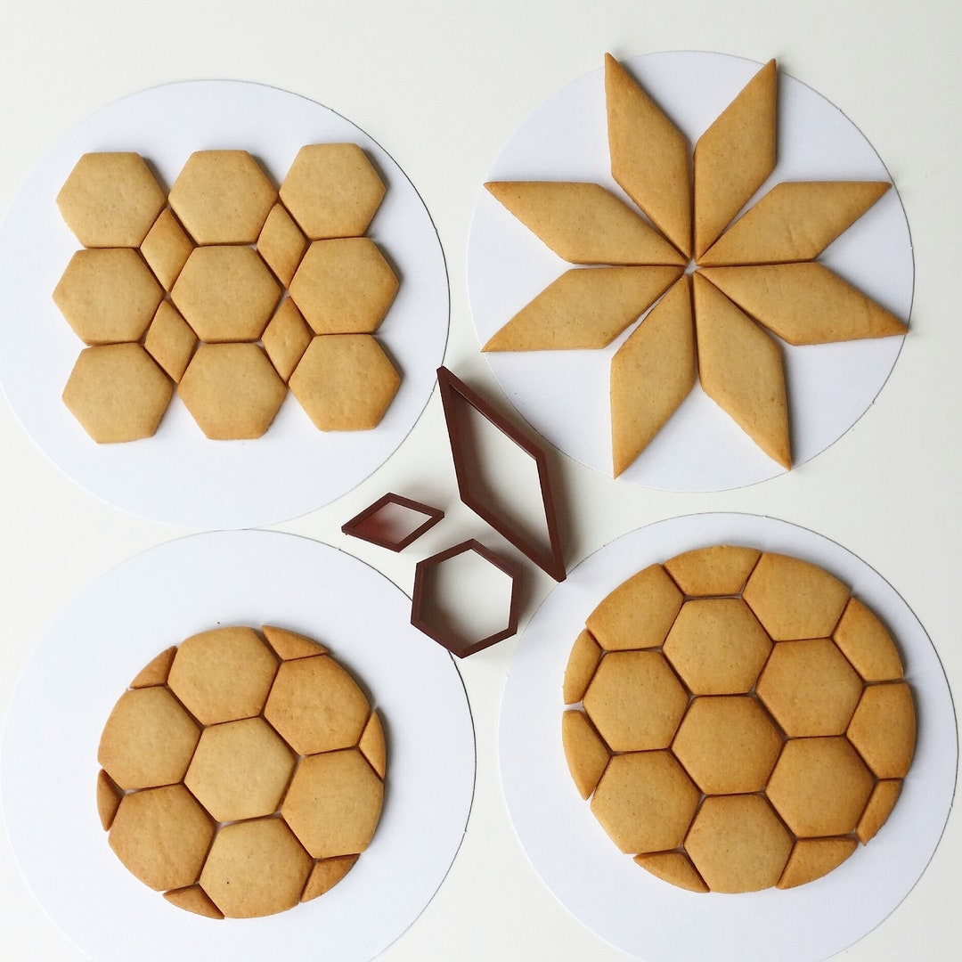 Geometric Mini Cookie Cutter Set | Mosaic Cookie Platter Cutters | Clay ...