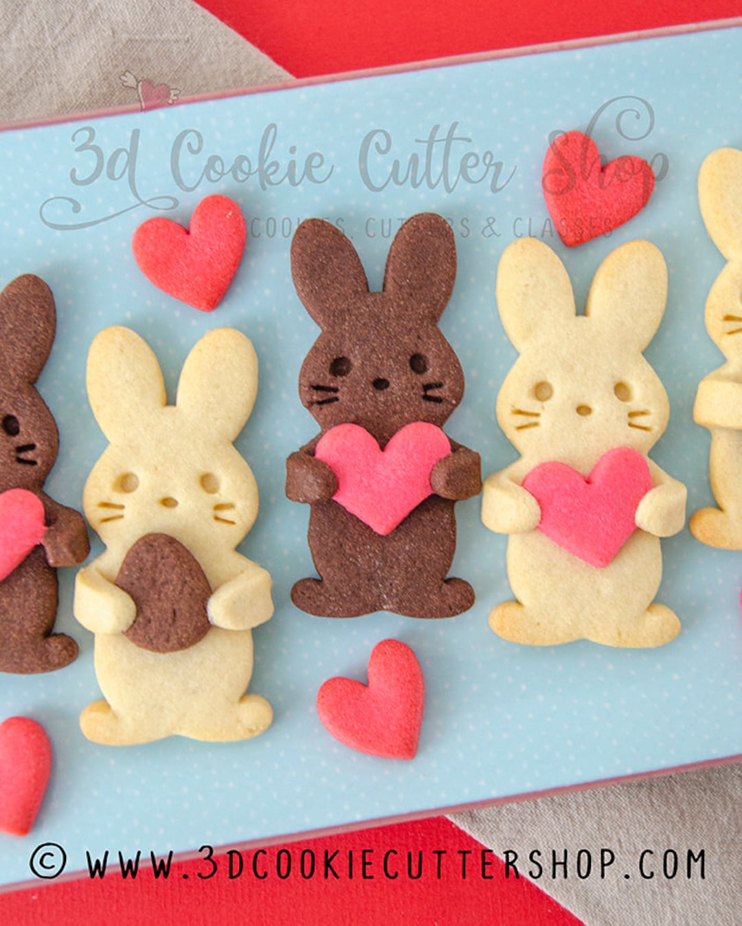 Hugging Bunny IMPRINT Cookie Cutter Set + COOKIE RECIPE | Biscuit ...