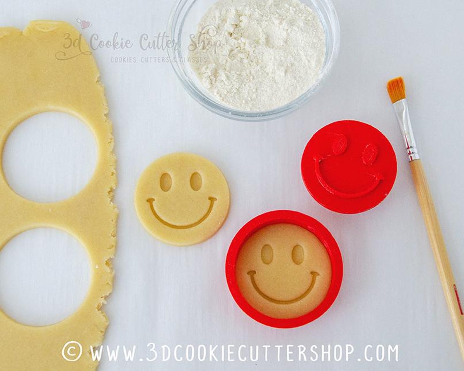 Smiley Cookie Cutter & Stamp | Biscuit - Fondant - Clay Cutter | Baker ...