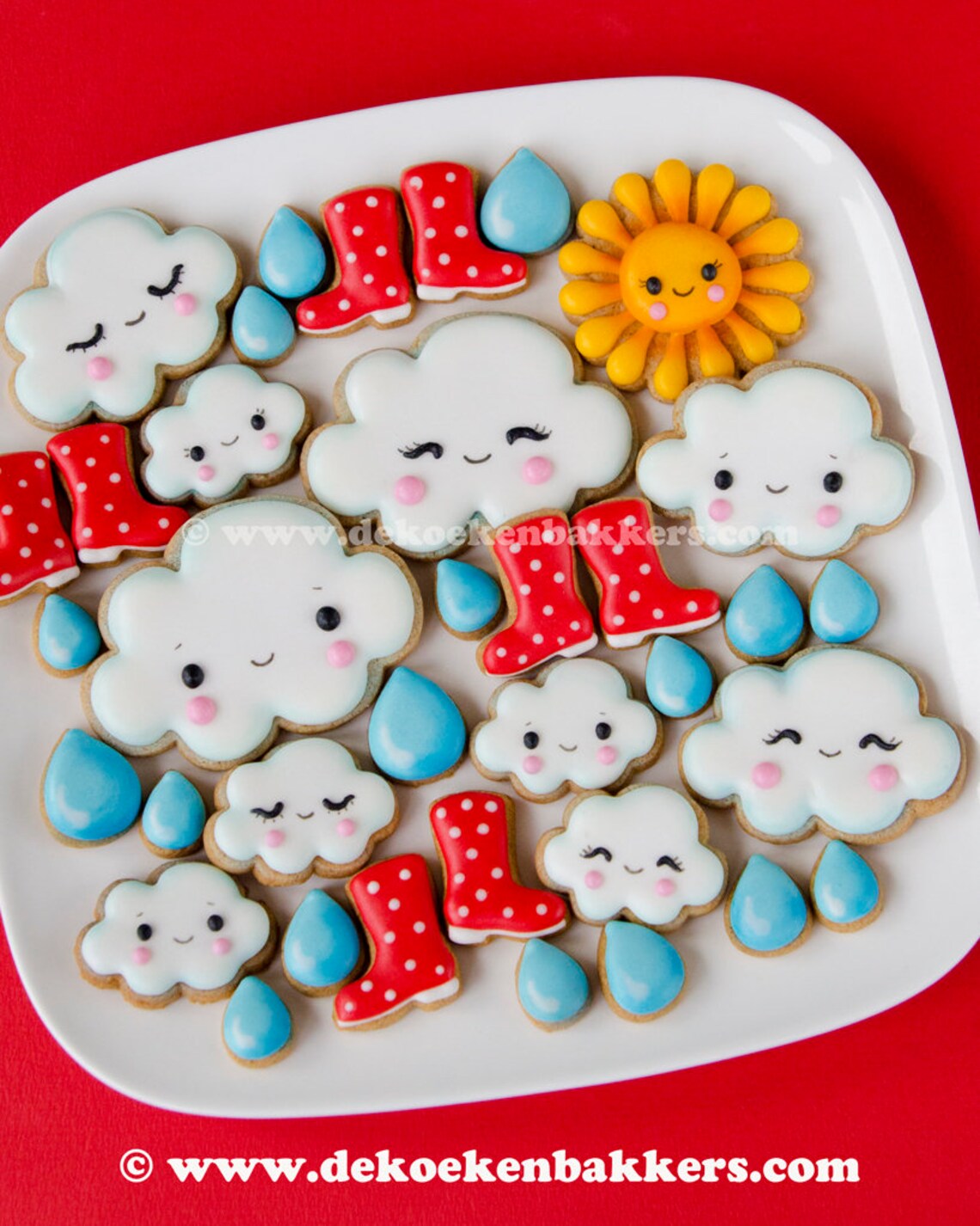 Cloud & Raindrops Cookie Cutter - Etsy