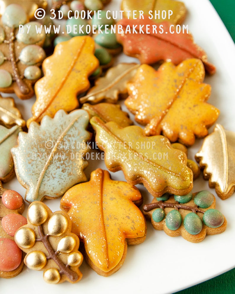 Autumn Fall Leaf Cookie Cutter Set | Fondant - Clay - Biscuit Cutters ...