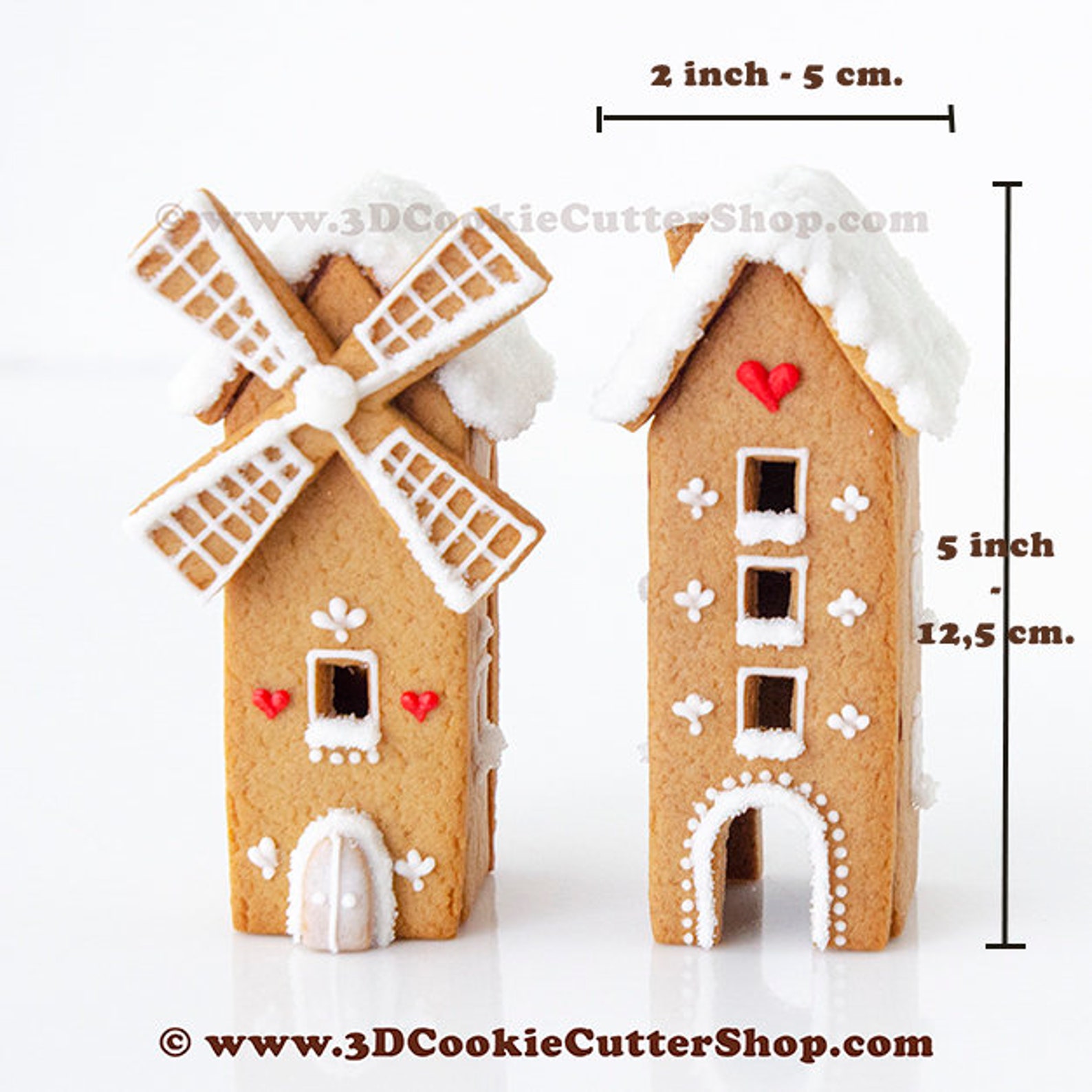 Tiny Gingerbread Mill + Tower Cookie Cutter Set | Clay Hous Cutter Set ...