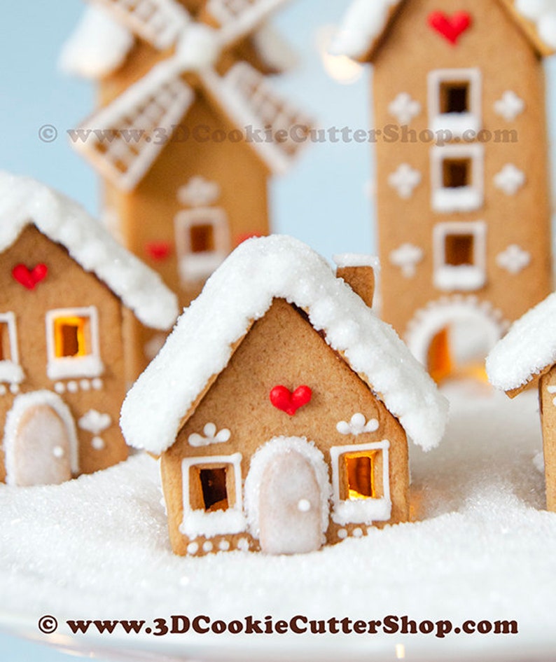 Tiny Gingerbread House 3 Cookie Cutter Set - Etsy