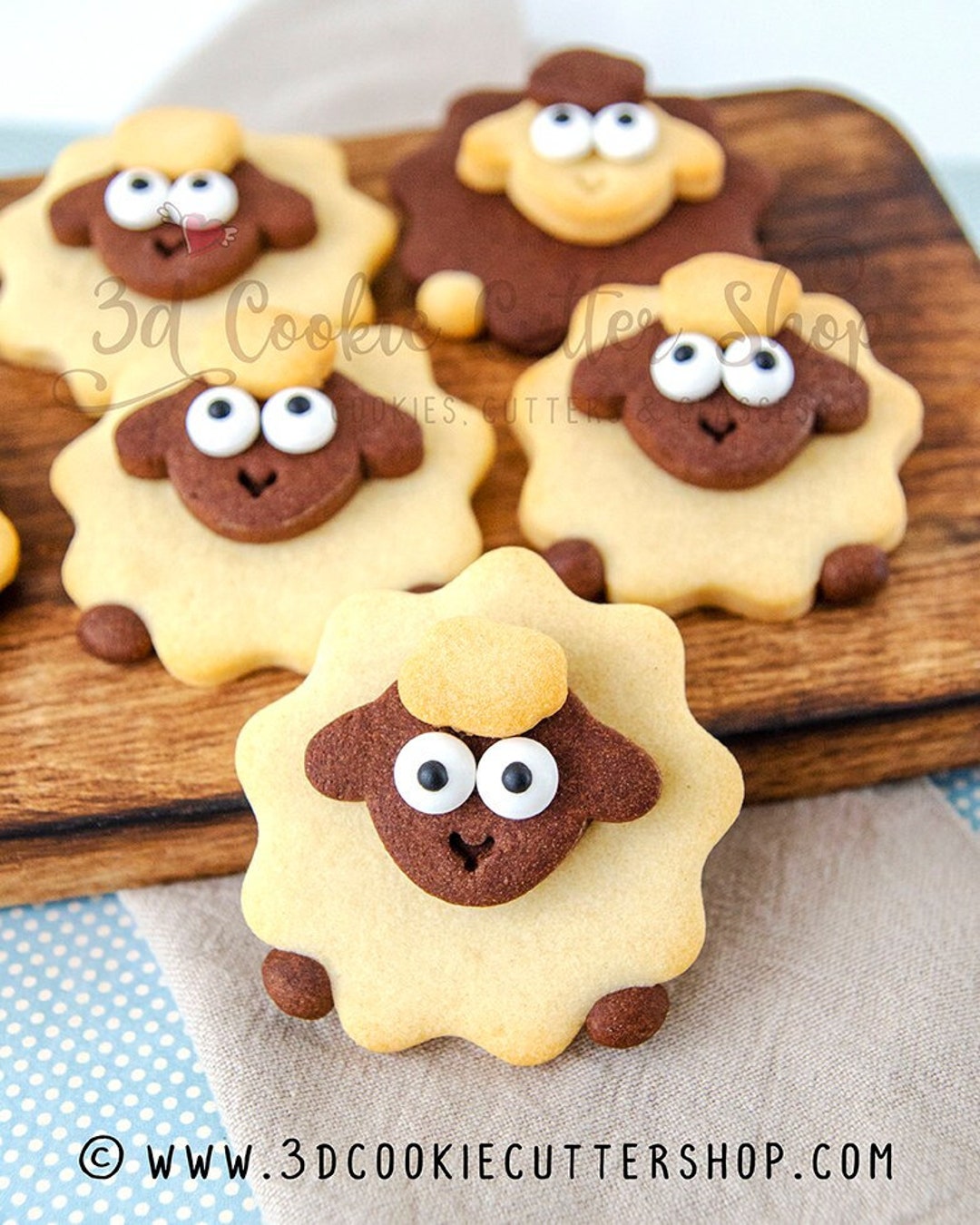 Stacked Sheep Cookie Cutter Set + COOKIE RECIPE | Biscuit - Fondant ...