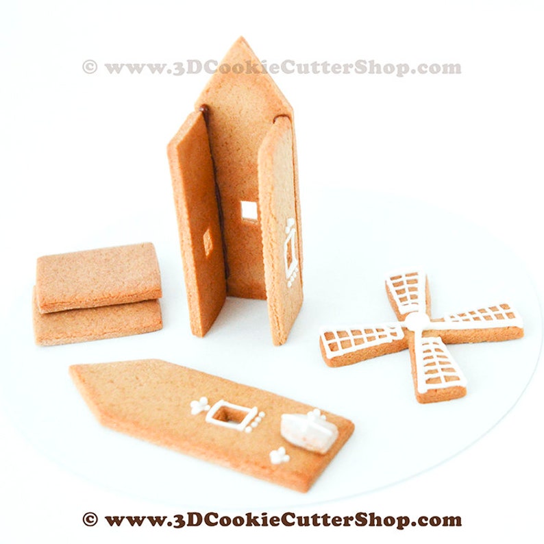 Tiny Gingerbread Mill Tower Cookie Cutter Set - Etsy