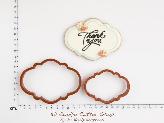 Plaque Cookie Cutter Set oval | Etsy