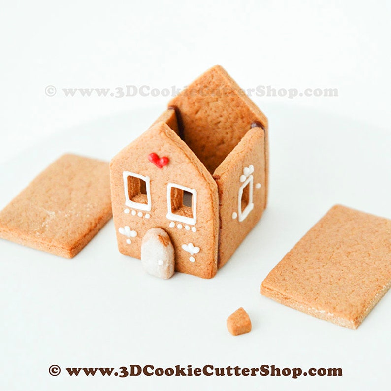 Tiny Gingerbread House 1 Cookie Cutter Set - Etsy