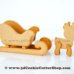 3D Gingerbread Sleigh & Reindeer Cutter Set | Fondant Cutters | Clay ...