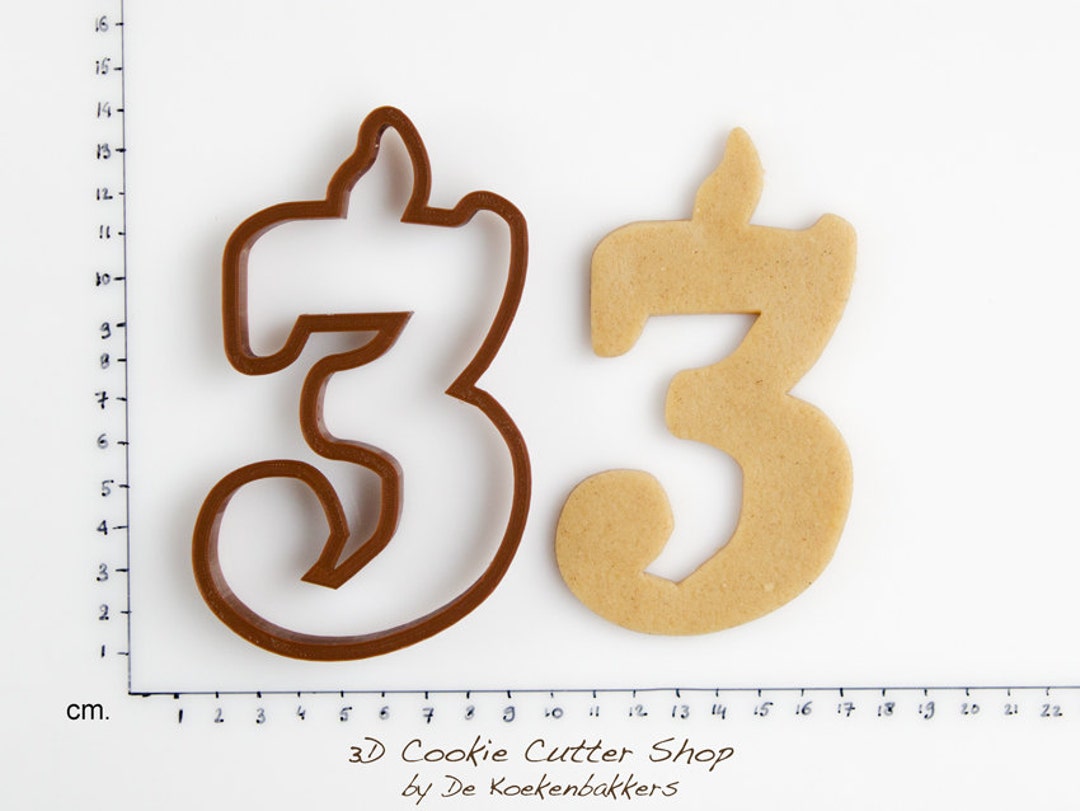 Birthday Candle Number Three Cookie Cutter - Etsy