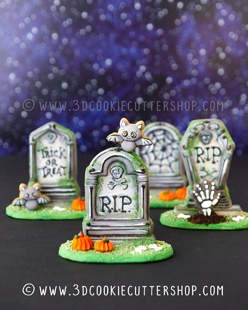 3D Halloween Tombstone Cookie Cutter Set - Etsy