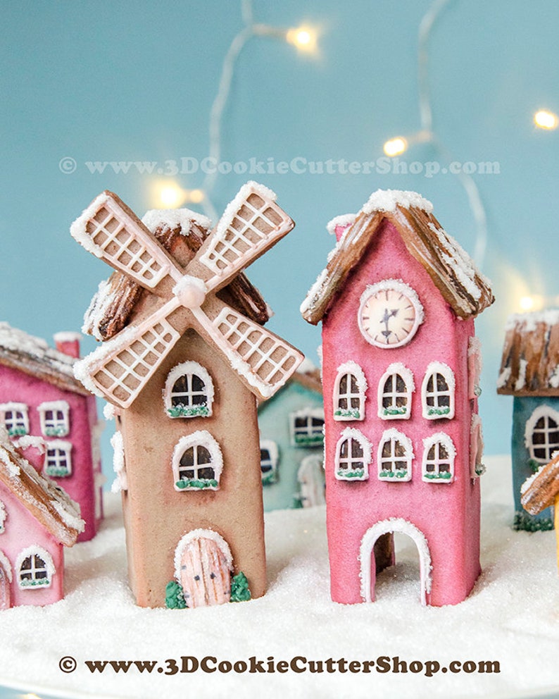 Tiny Gingerbread Mill + Tower Cookie Cutter Set | Clay Hous Cutter Set ...