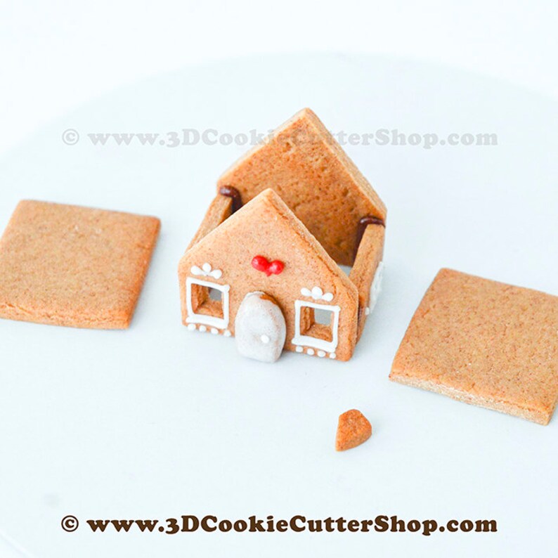 Tiny Gingerbread House 3 Cookie Cutter Set - Etsy