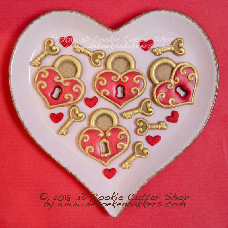 Heart Lock & Key Cookie Cutter Set - Etsy