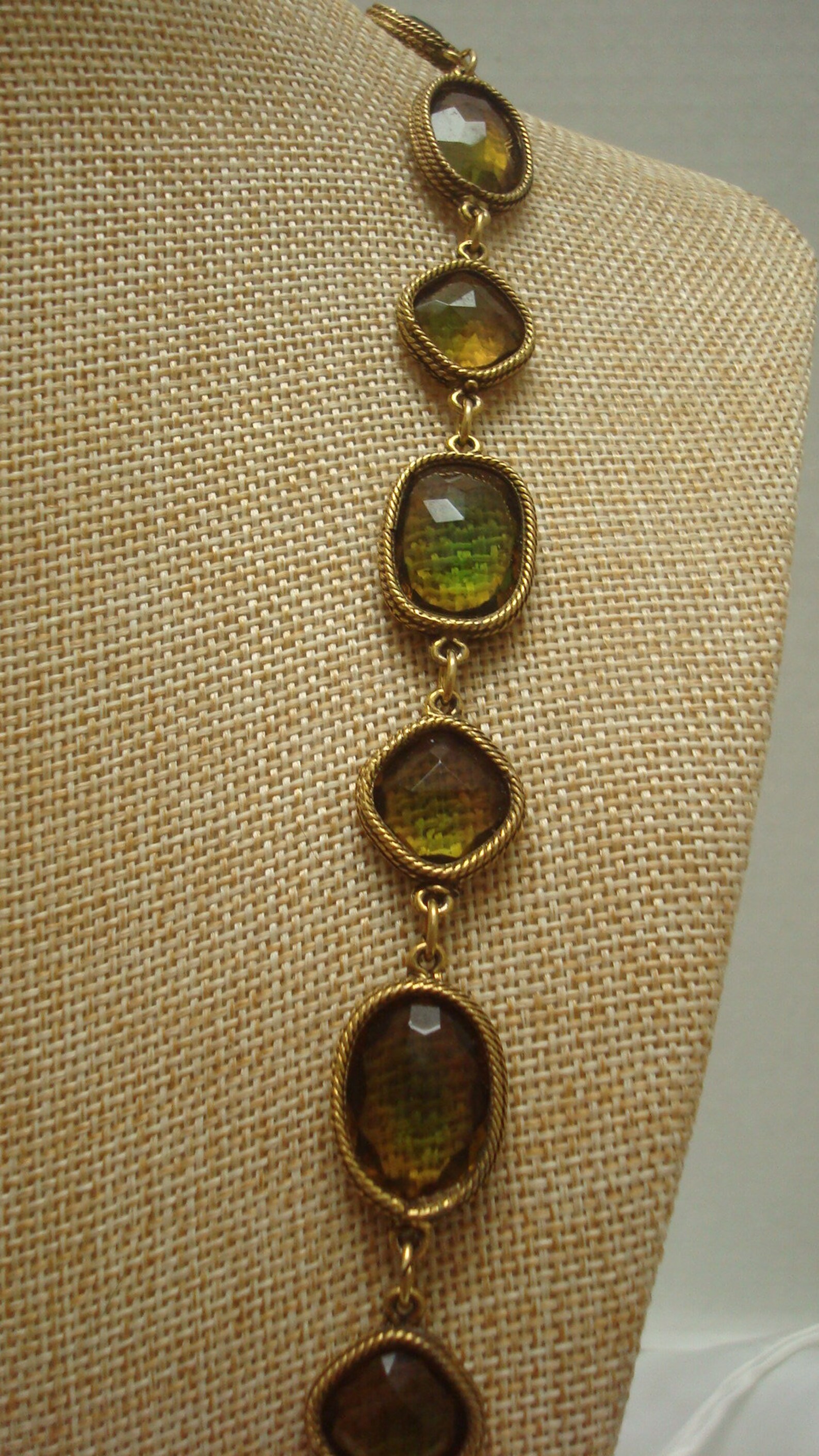 Accessocraft Bicolor Topaz Peridot Givre Glass Single Strand - Etsy