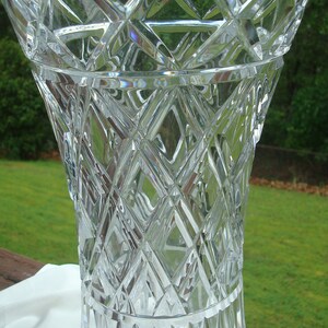 Ofnah Hand-cut Lead Crystal Tall Cut Glass Vase - Etsy