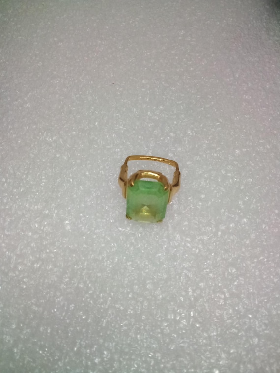 Vendome RARE Uranium Glass Emerald Cut Adjustable Squ… - Gem