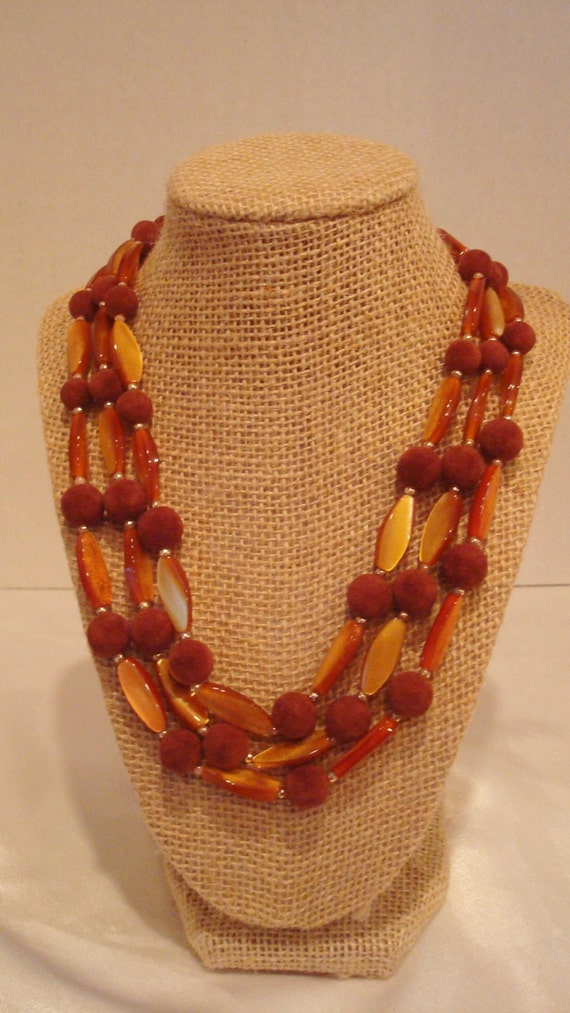 Vintage brown moonglow beads - Gem