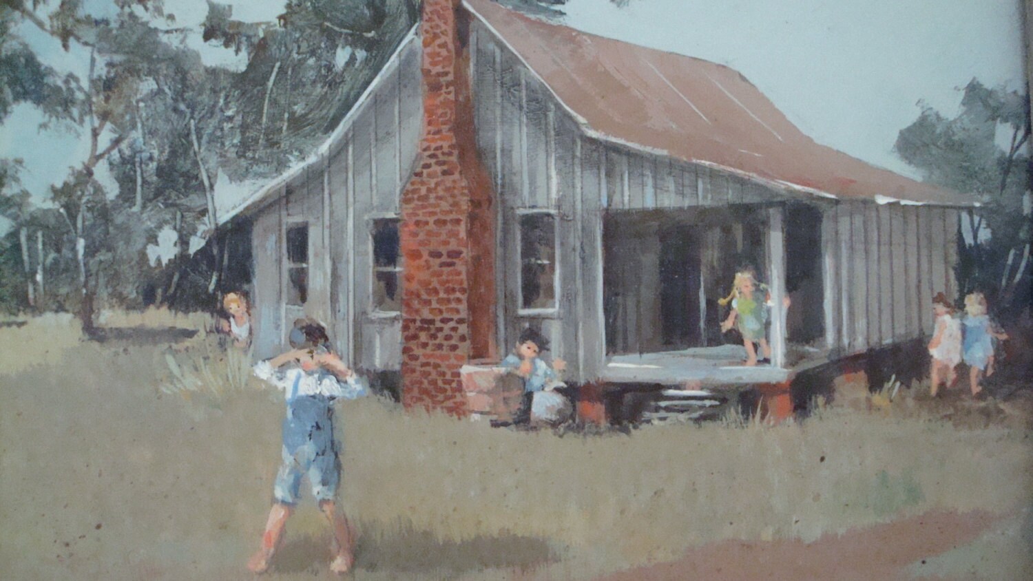 Ann Mount Original Signed Acrylic Painting 1980s Children - Etsy