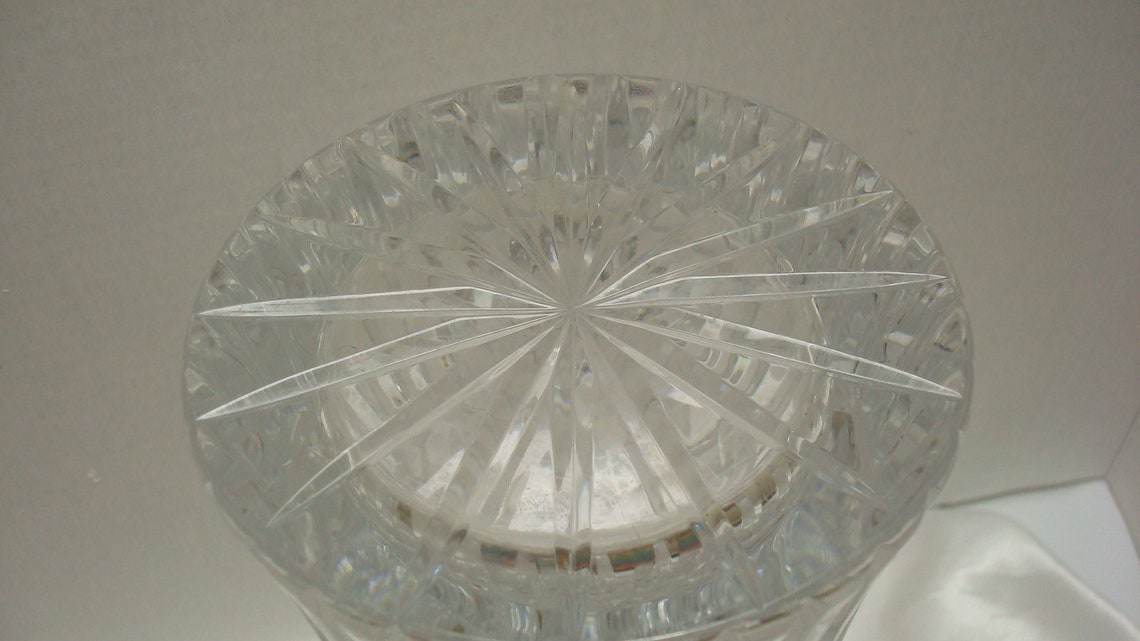 Ofnah Hand-cut Lead Crystal Tall Cut Glass Vase - Etsy