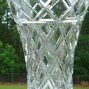 Ofnah Hand-cut Lead Crystal Tall Cut Glass Vase - Etsy