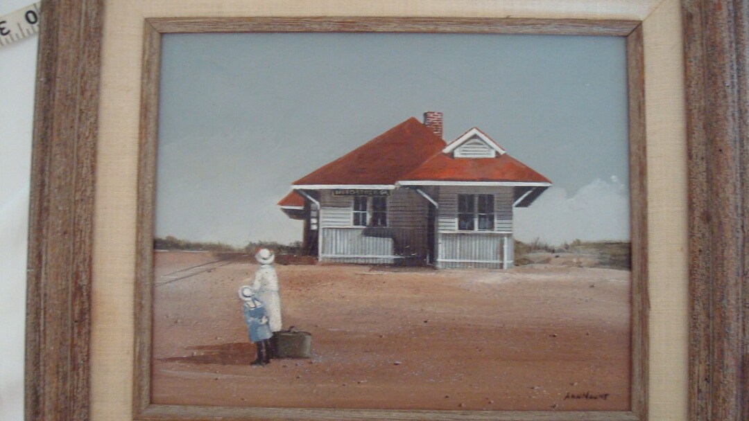 Ann Mount Original Painting: Woodstock Train Depot, Mother and Child - Etsy