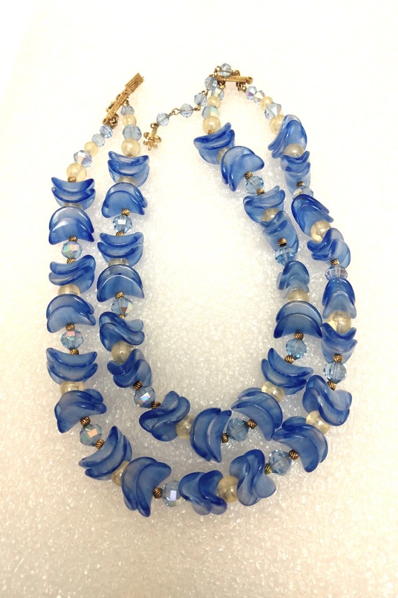 Vendome Cornflower Blue Givre Glass Crystal Double St… - Gem