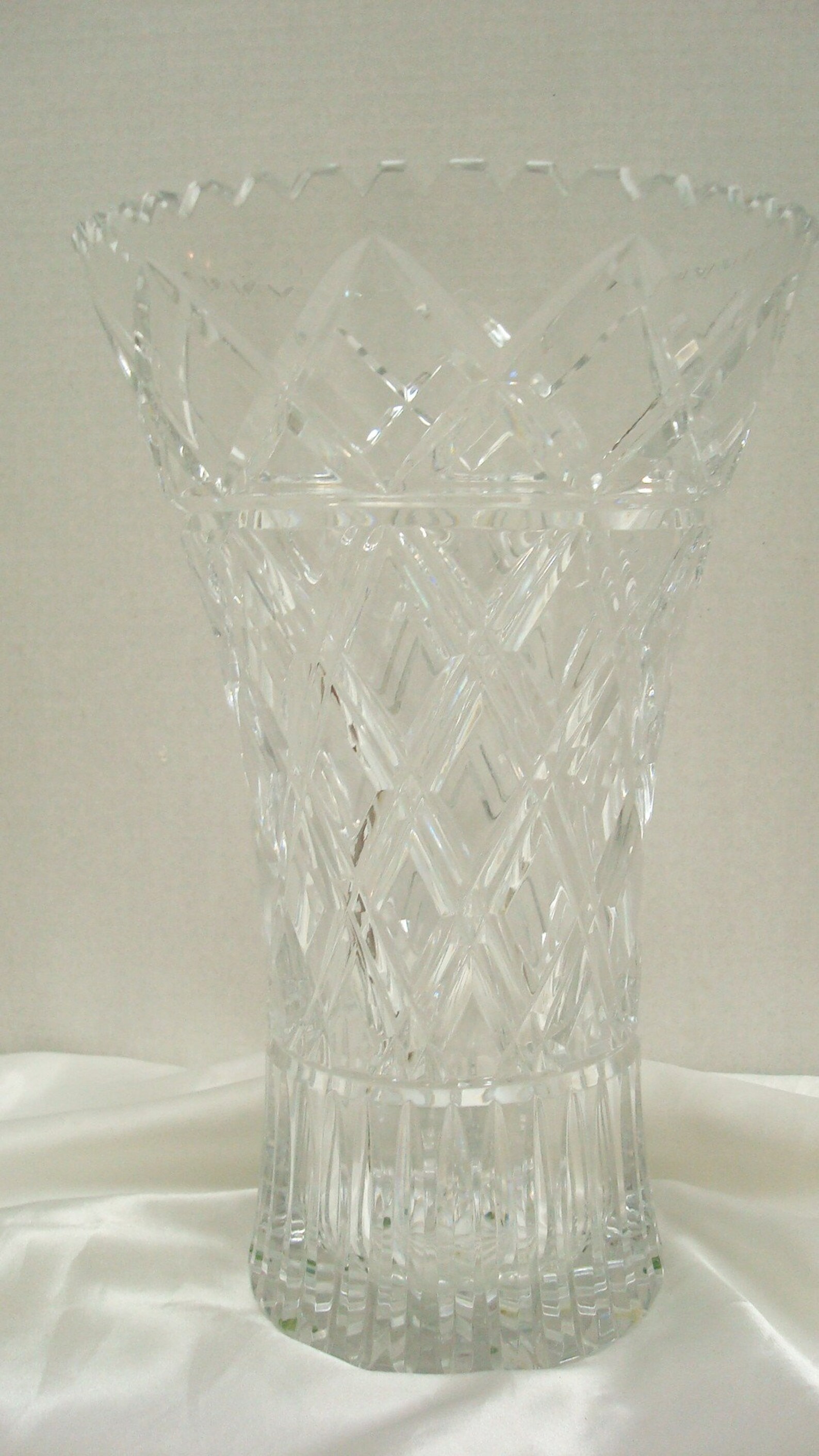 Ofnah Hand-cut Lead Crystal Tall Cut Glass Vase - Etsy