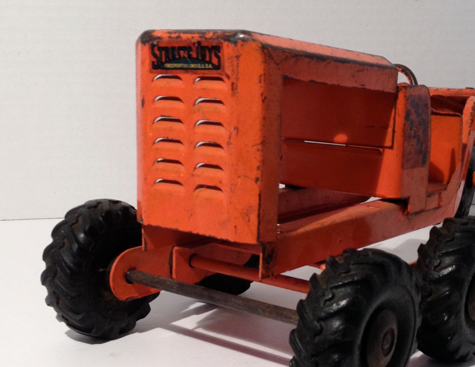 1940's Orange Structo Steel Road Grader Tractor - Etsy
