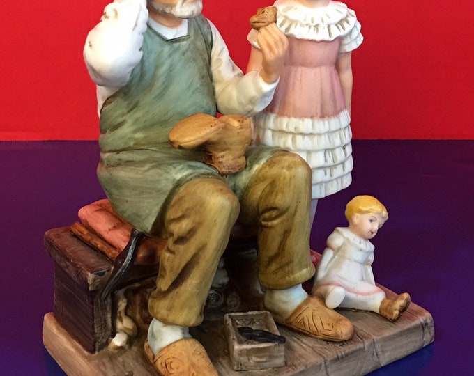 Norman Rockwell Vintage the Shoemaker Figurine in Fine Porcelain - Etsy