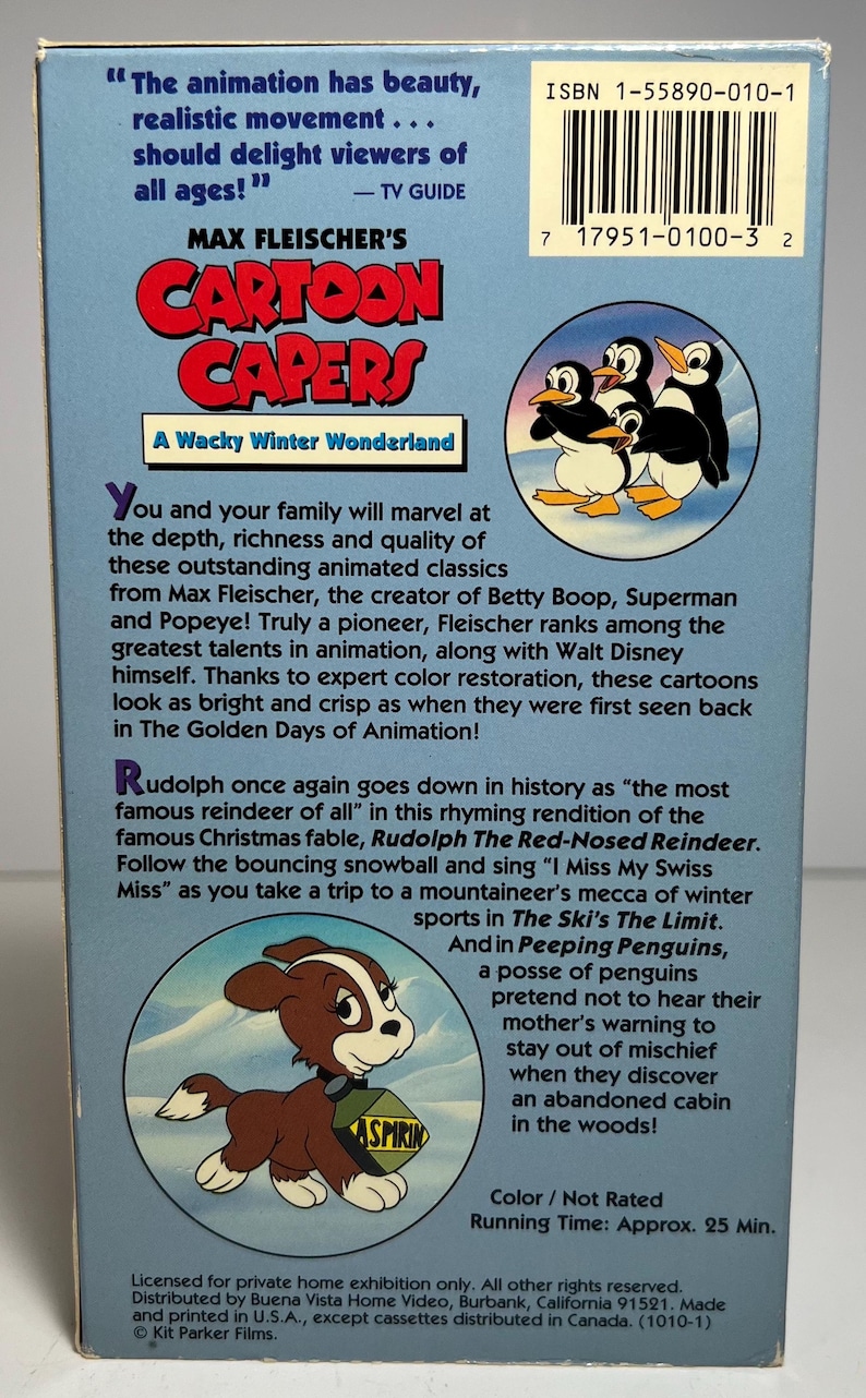 Vintage 1990’s Max Fleischer’s Cartoon Capers Volumes 5 “A Wacky Winter ...