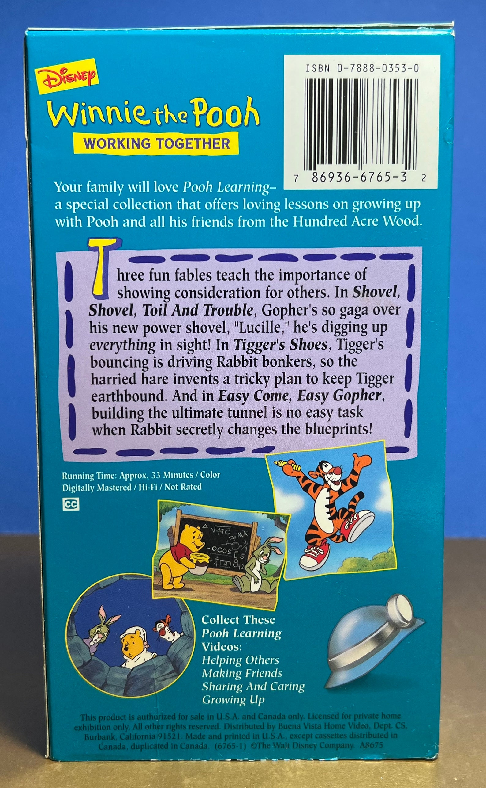 Vintage 1996 Disney Winnie the Pooh Working Together Learning VHS Tape ...