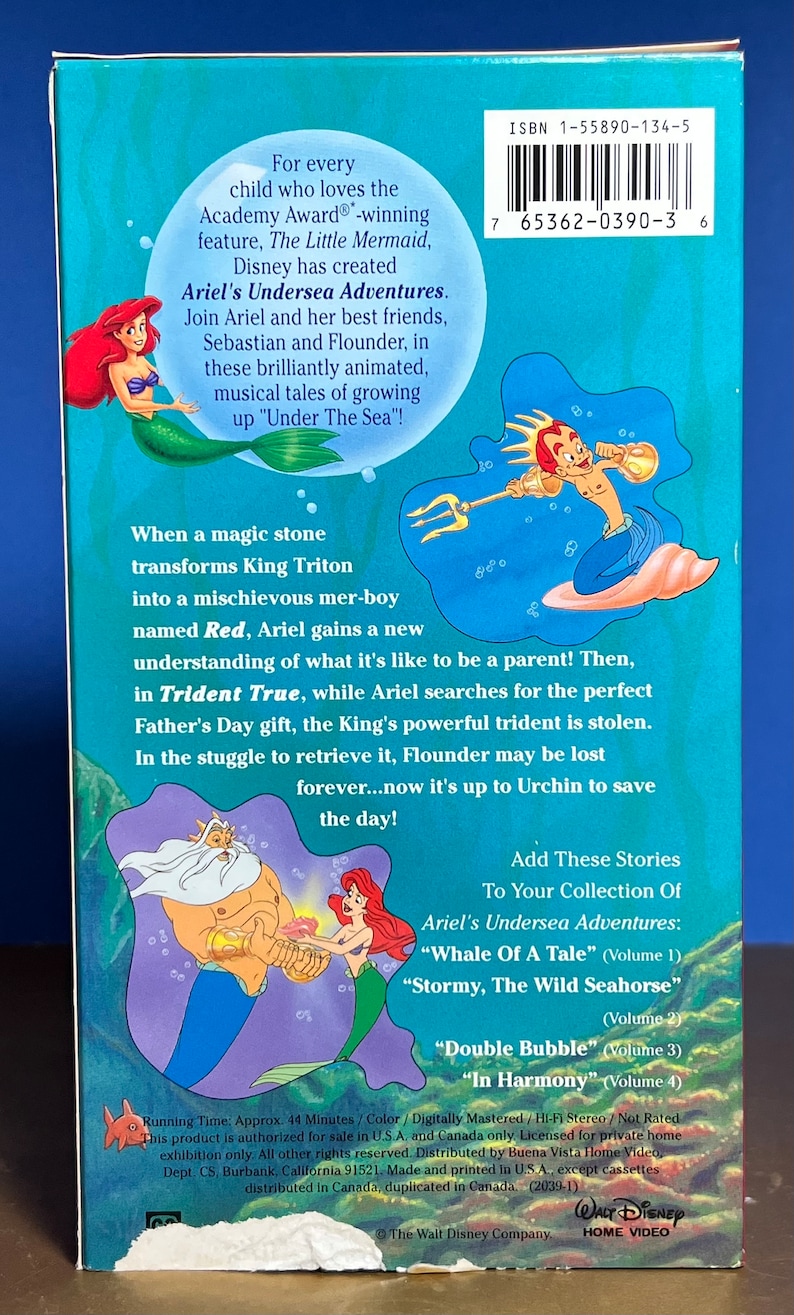 Vintage 1992 Disney’s the Little Mermaid Ariel’s Undersea Adventures ...