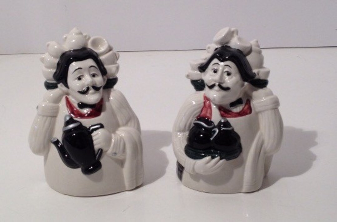 Vintage Ceramic French Waiters Salt & Pepper Shakers - Etsy